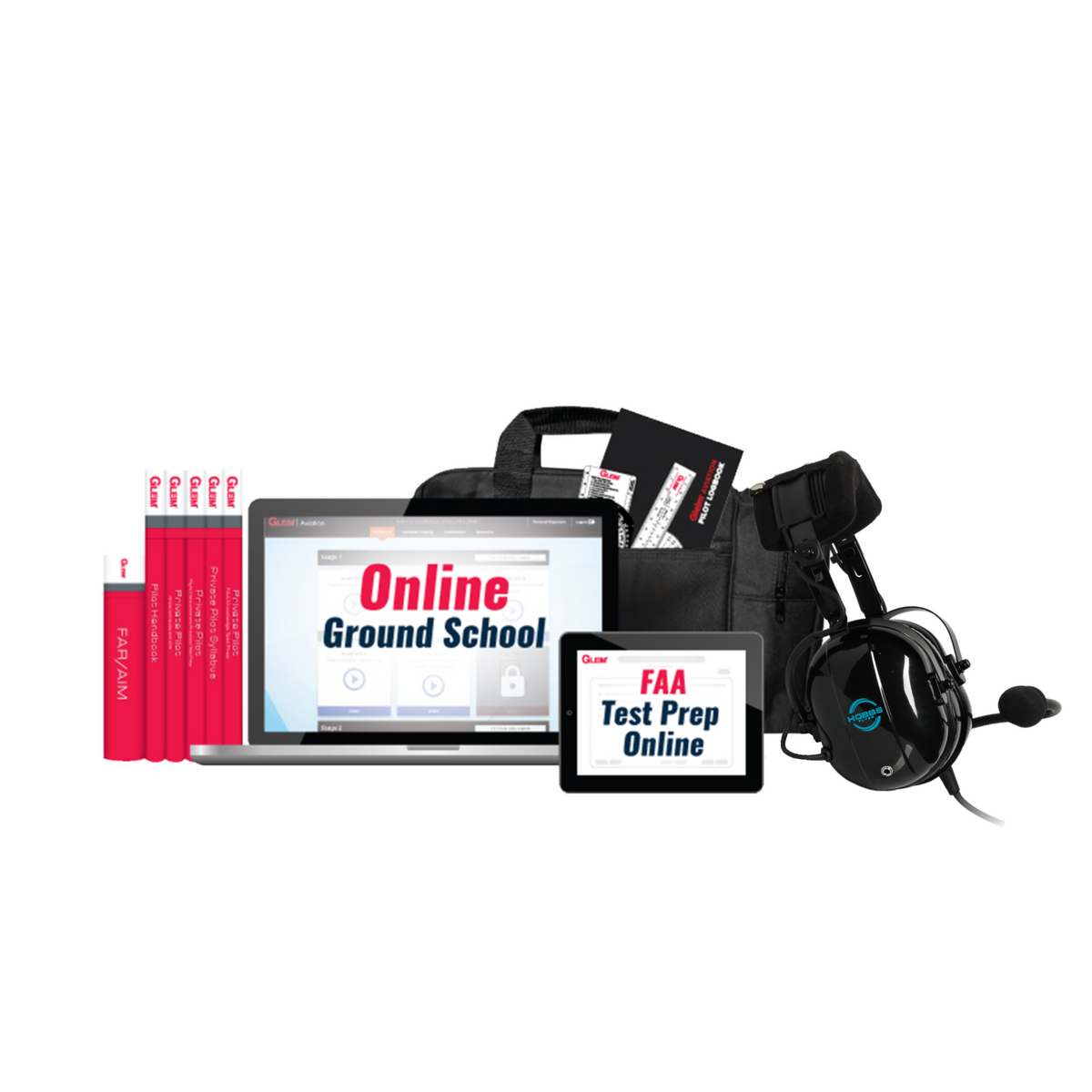 Gleim Deluxe Private Pilot Kit with H1 Passive Aviation Headset – Hobbs ...